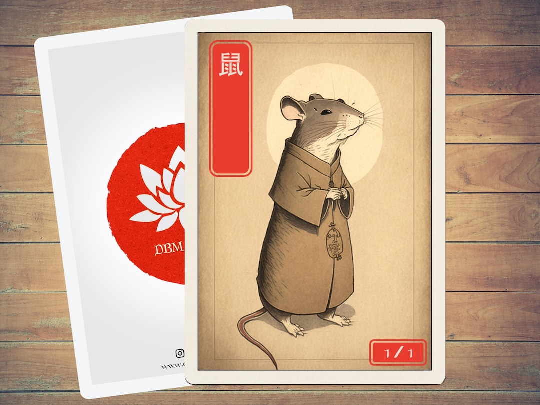 Rat Token MTG Token Japanese Style Art Token 5 Pack for Magic and Other ...