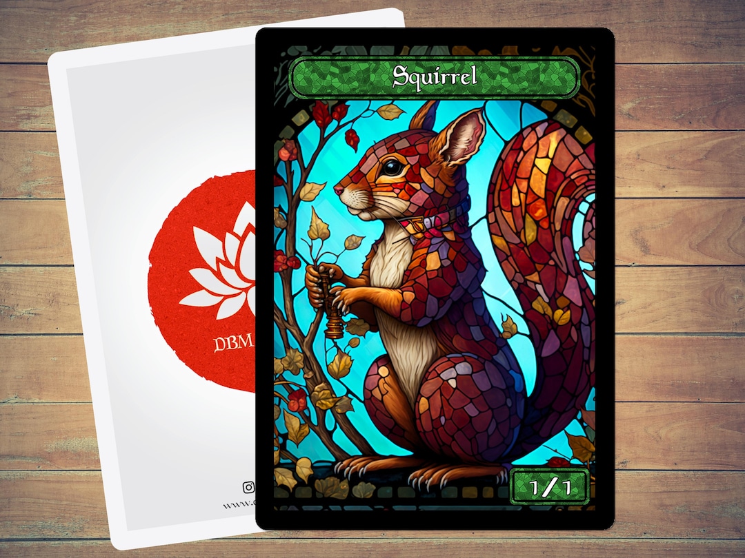 Squirrel Token MTG Token Stained Glass Art Token 5 Pack for Magic and ...