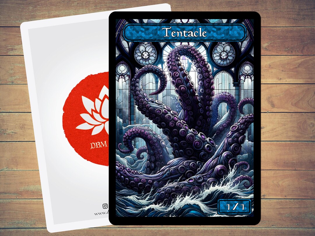 Tentacle Token MTG Token Stained Glass Art Token 5 Pack for Magic and ...