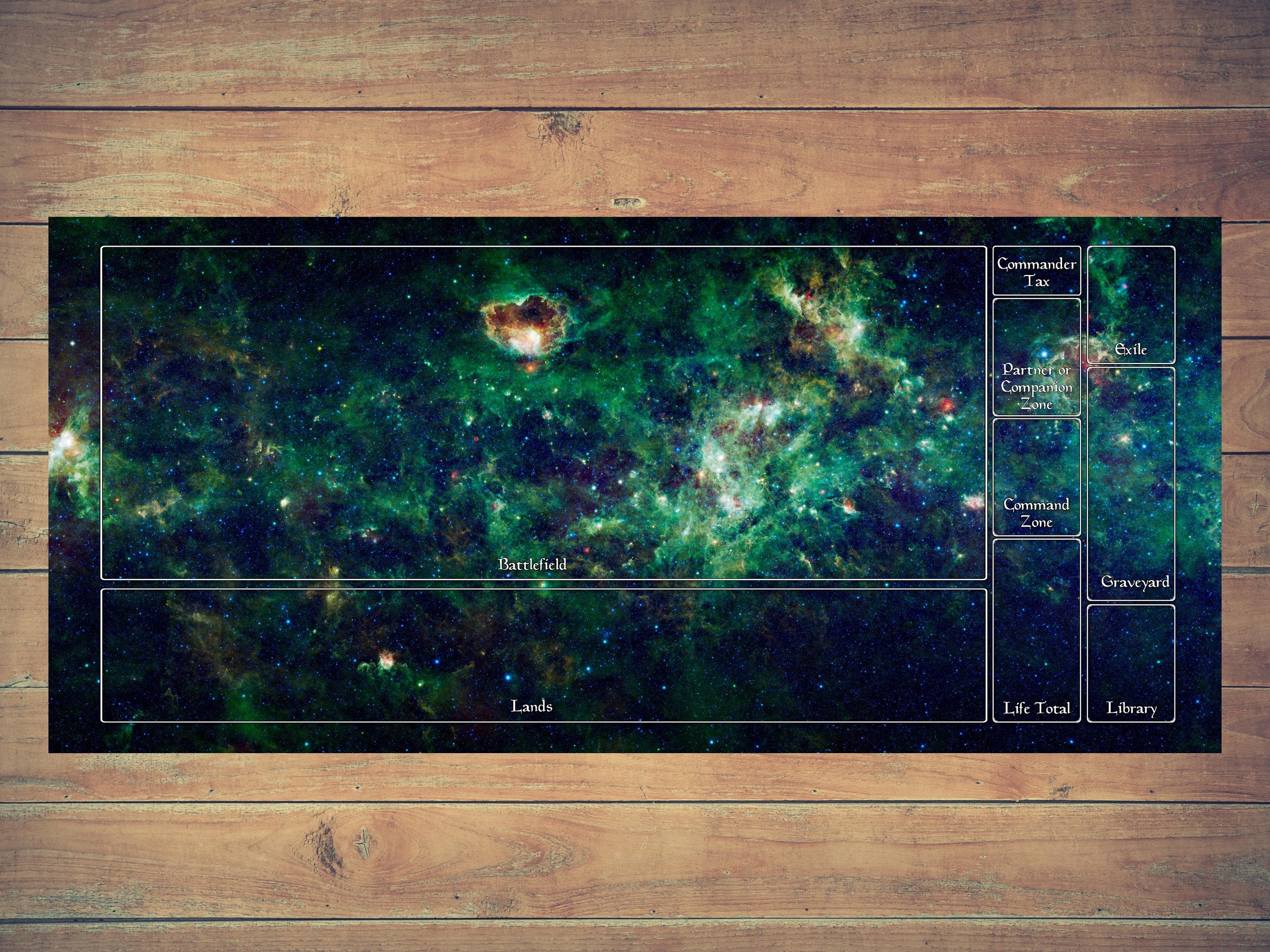 Magic Zone Layout 16" X 35" Oversized Playmat for Edh and Commander ...