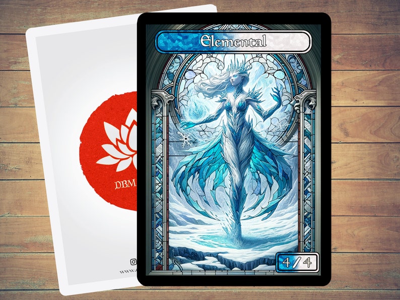 Elemental Token MTG Token Stained Glass Art Token 5 Pack for Magic and ...