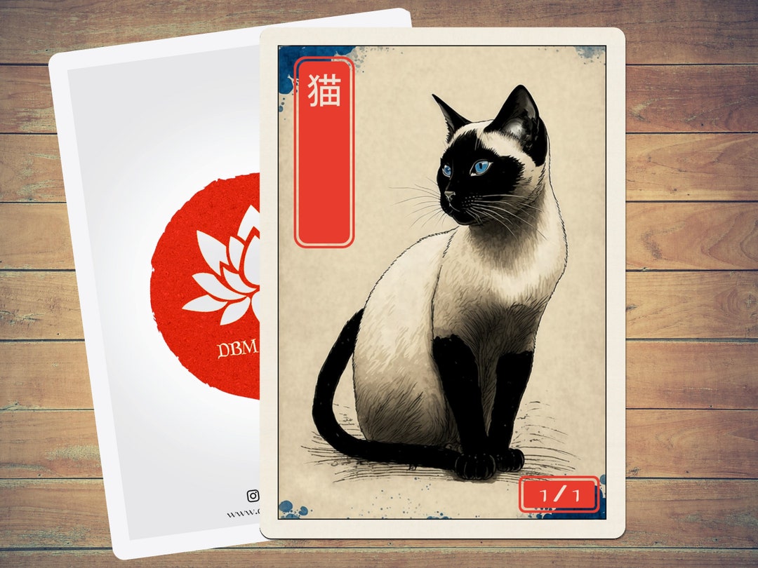 Cat Token MTG Token Japanese Style Art Token 5 Pack for Magic and Other ...