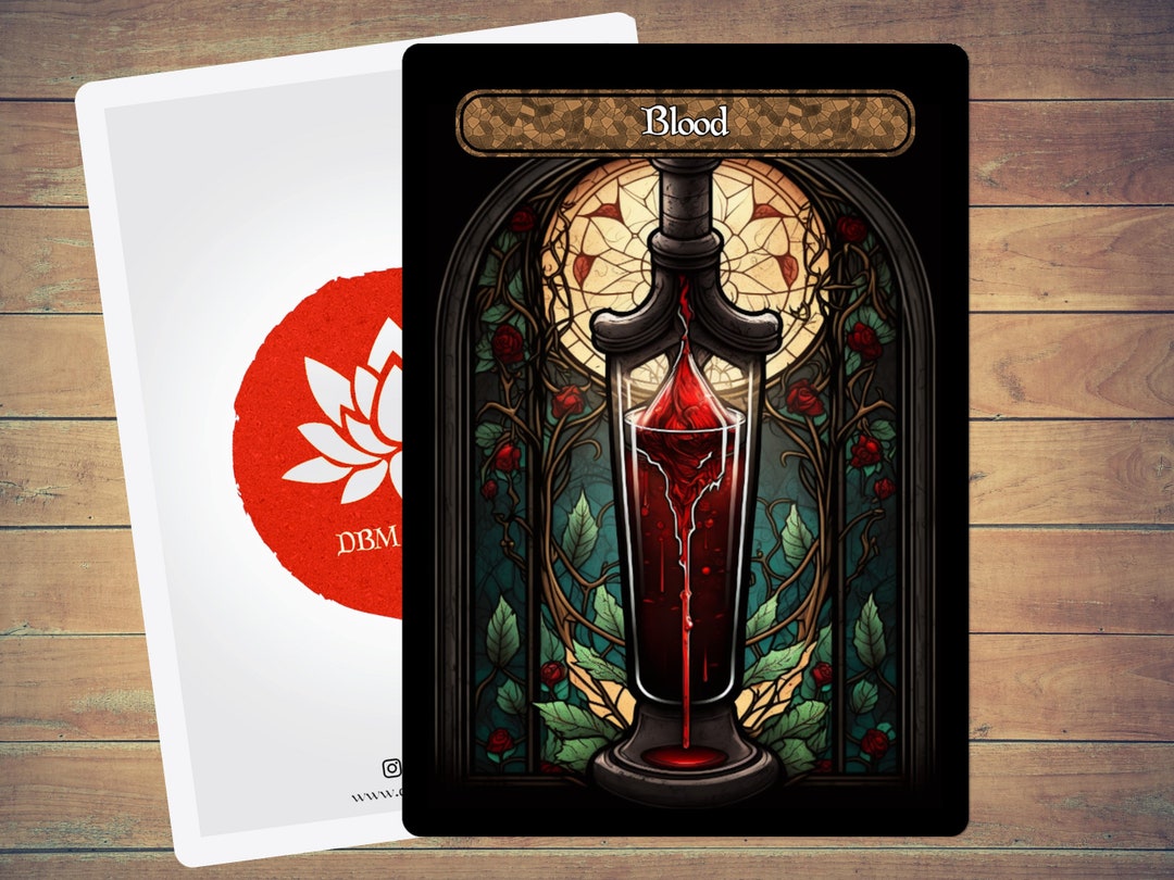 Blood Token MTG Token Stained Glass Art Token 5 Pack for Magic and ...