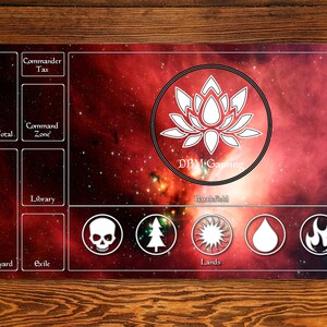 Magic Zone Layout 14" X 24" Playmat for Edh and Commander With the Rho ...