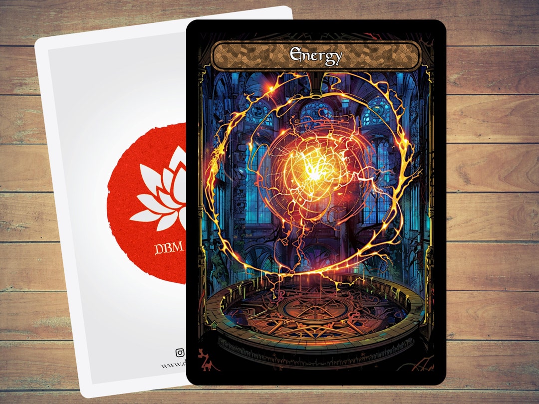 Energy Token MTG Token Stained Glass Art Token 5 Pack for Magic and ...