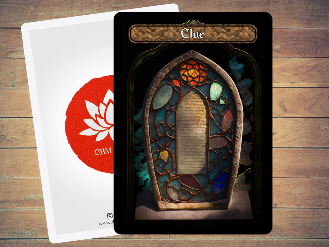 Clue Token MTG Token Stained Glass Art Token 5 Pack for Magic and Other ...