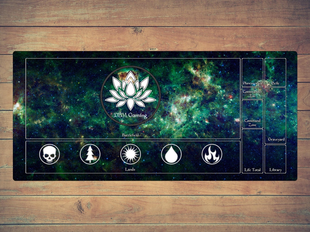 Magic Zone Layout 16" X 35" Oversized Playmat for Edh and Commander ...