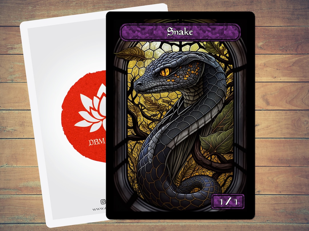 Snake Token Stained Glass Art Token 5 Pack for Magic and Other ...