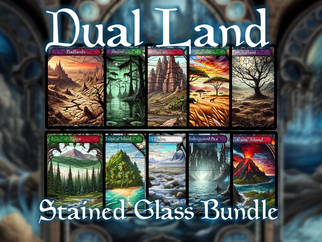 Dual Land Token MTG Token Stained Glass Art Token 5 Pack for Magic and ...