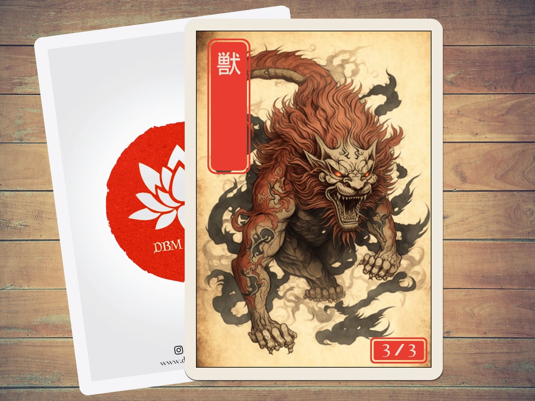 Beast Token MTG Token Japanese Style Art Token 5 Pack for Magic and ...