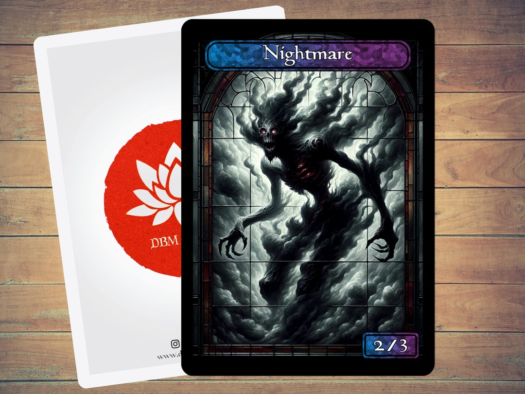 Nightmare Token MTG Token Stained Glass Art Token 5 Pack for Magic and ...