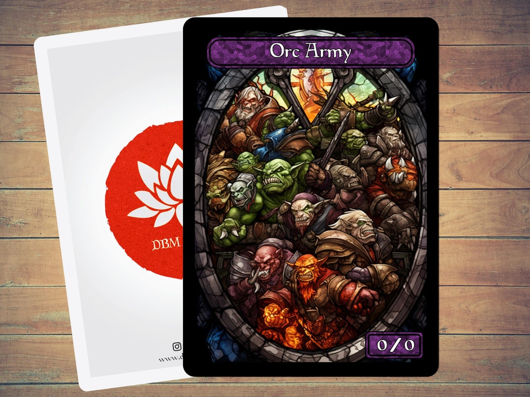 Orc Army Token Stained Glass Art Token 5 Pack for Magic and Other ...