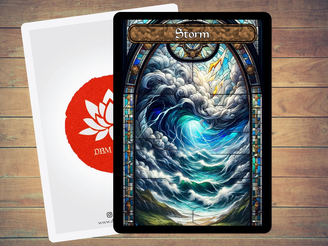 Storm Token MTG Token Stained Glass Art Token 5 Pack for Magic and ...