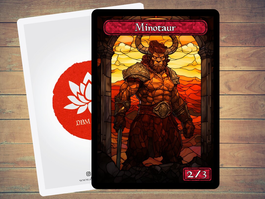 Minotaur Token Stained Glass Art Token 5 Pack for Magic and Other ...
