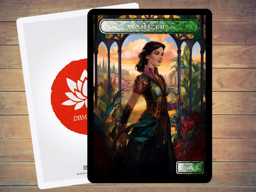 Citizen Token MTG Token Stained Glass Art Token 5 Pack for Magic and ...