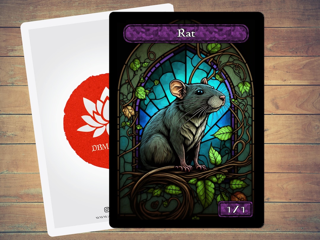 Rat Token Stained Glass Art Token 5 Pack for Magic and Other ...