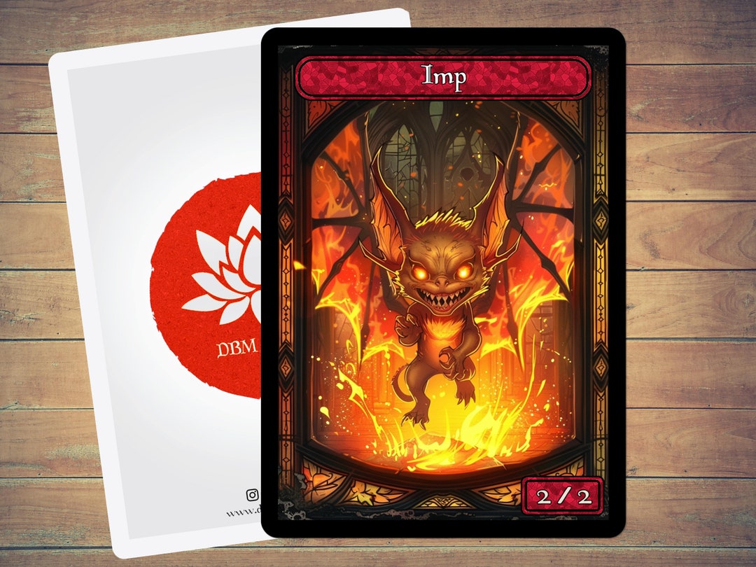 Imp Token MTG Token Stained Glass Art Token 5 Pack for Magic and Other ...