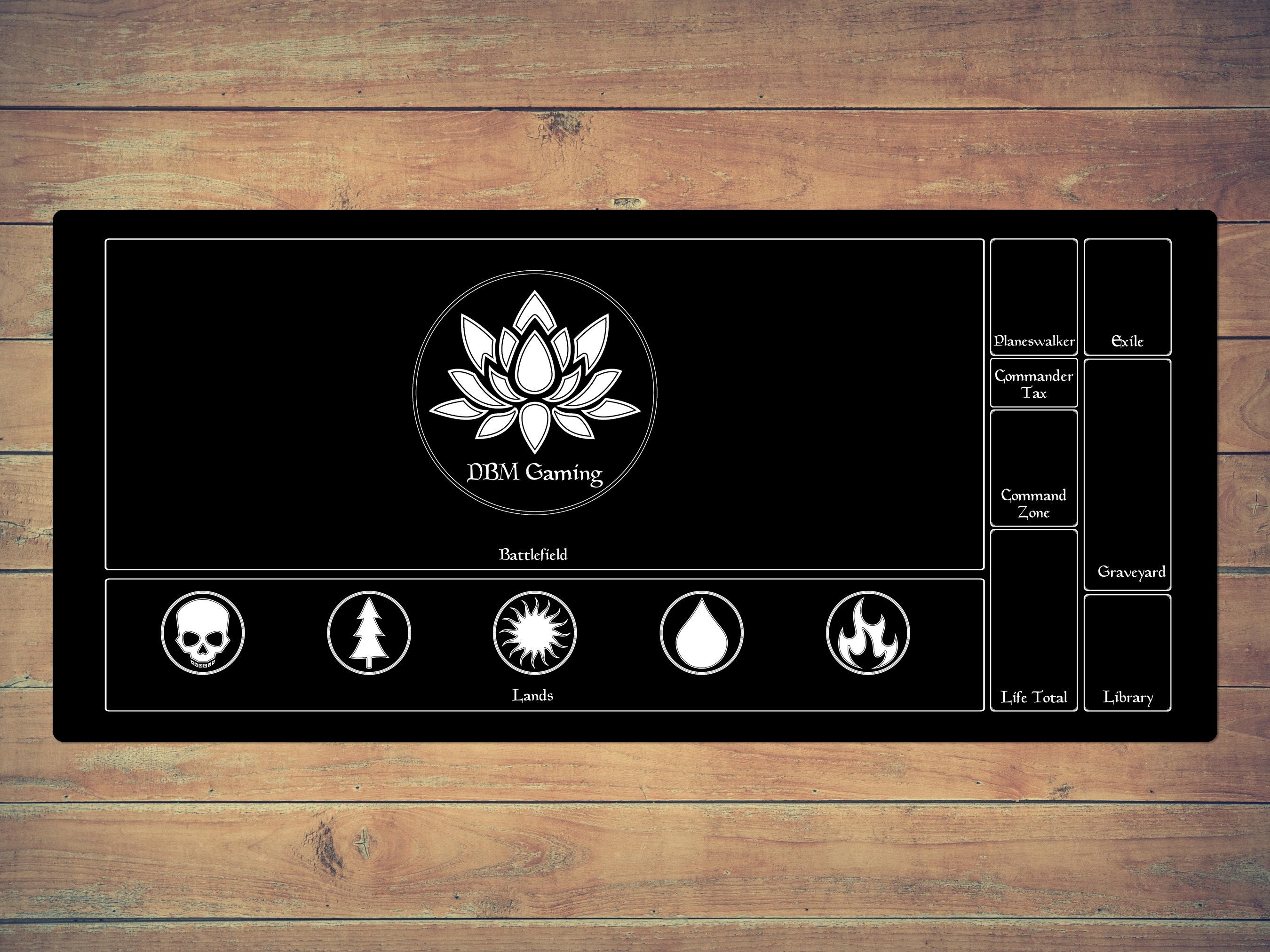 Magic Zone Layout 16" X 35" Oversized Playmat for Edh and Commander ...