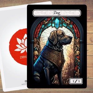 Dog Stained Glass Art Token 5 Pack for Magic and Other Collectable Card ...