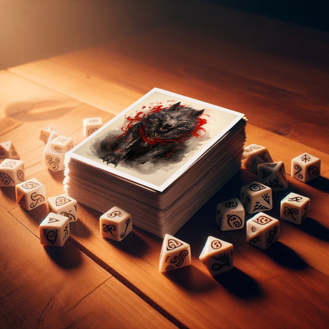 Wolf Token Japanese Art Custom Printed Sleeves 100pk for Magic and ...