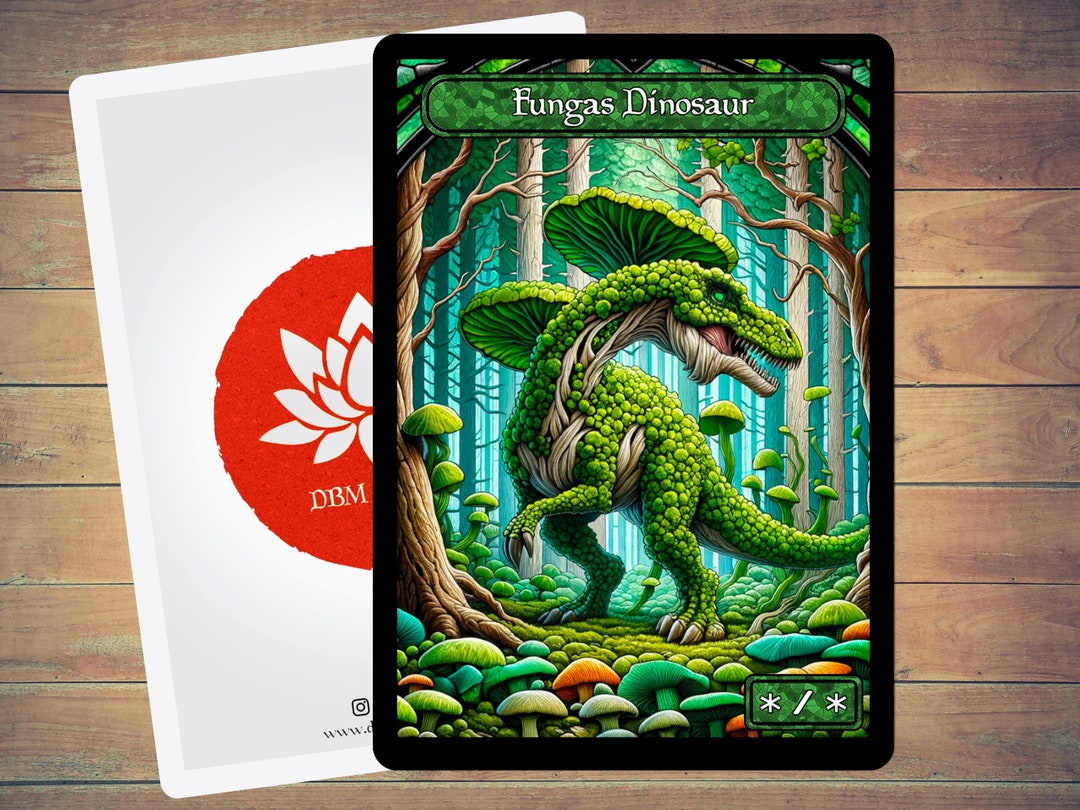 Fungus Dinosaur Token MTG Token Stained Glass Art Token 5 Pack for ...