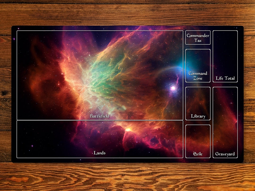 Magic Zone Layout 14" X 24" Playmat for Edh and Commander With Red ...