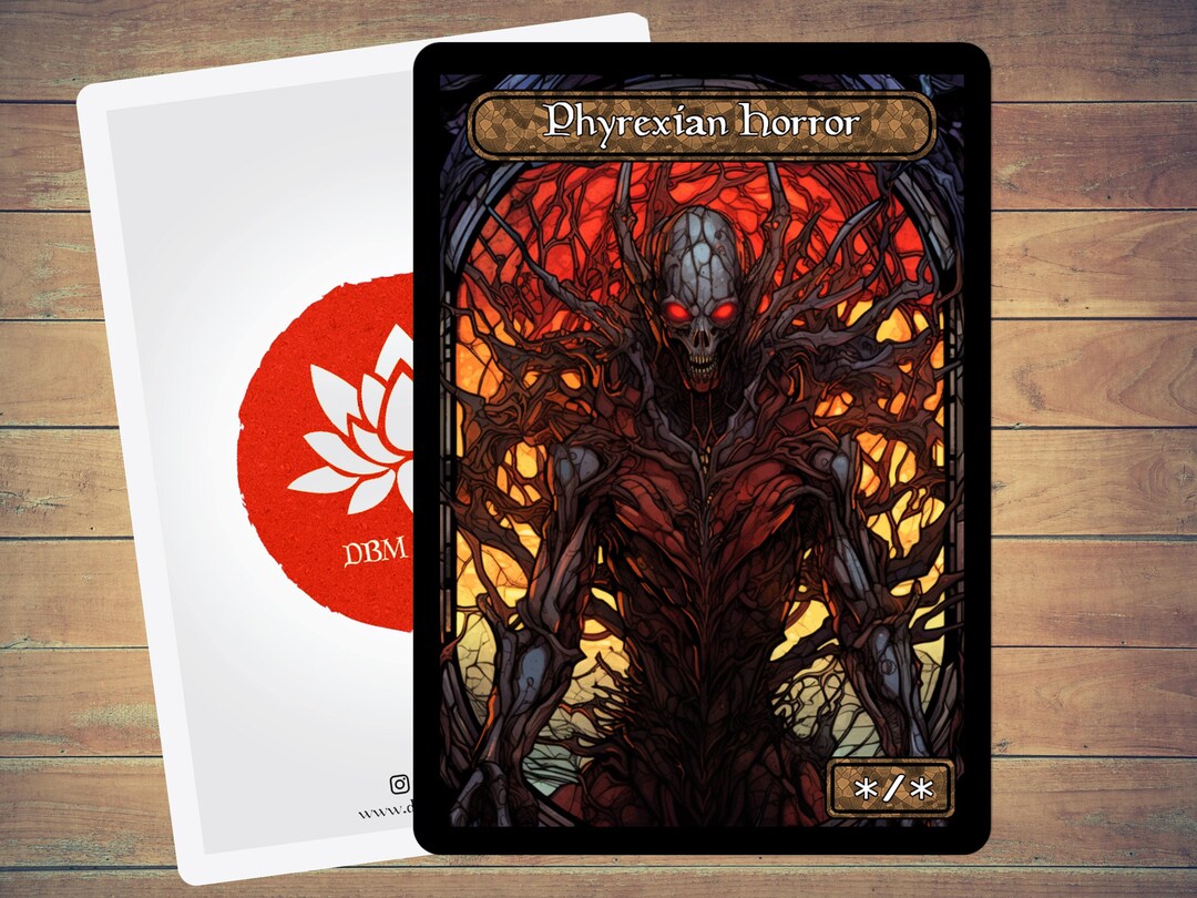 Phyrexian Horror Stained Glass Art Token 5 Pack for Magic and Other ...