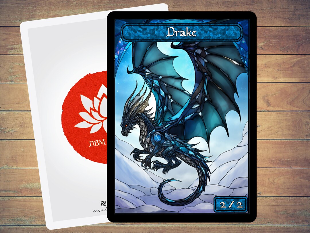 Drake Token Stained Glass Art Token 5 Pack for Magic and Other ...