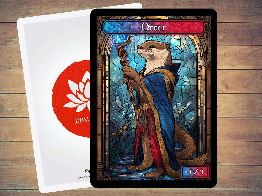 Otter Token MTG Token Stained Glass Art Token 5 Pack for Magic and ...