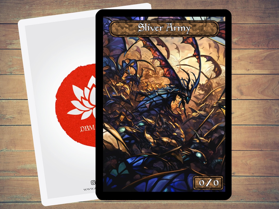 Slivery Army Token 1/1 MTG Token Stained Glass Art Token 5 Pack for ...