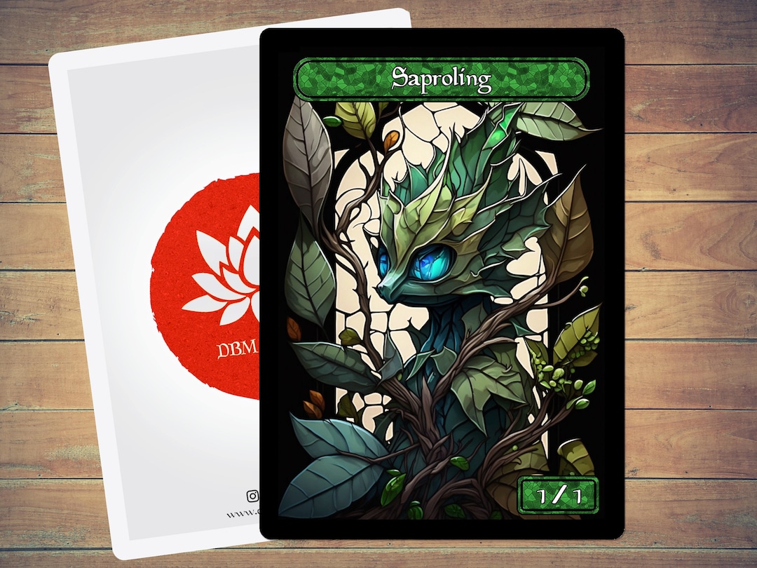 Saproling Token MTG Token Stained Glass Art Token 5 Pack for Magic and ...