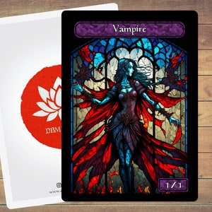 Vampire Deck Vampire Token Bundle Stained Glass Art Vampire Token Blood ...