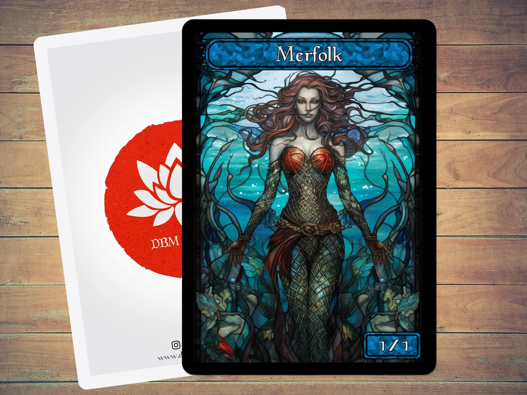 Merfolk Token MTG Token Stained Glass Art Token 5 Pack for Magic and ...