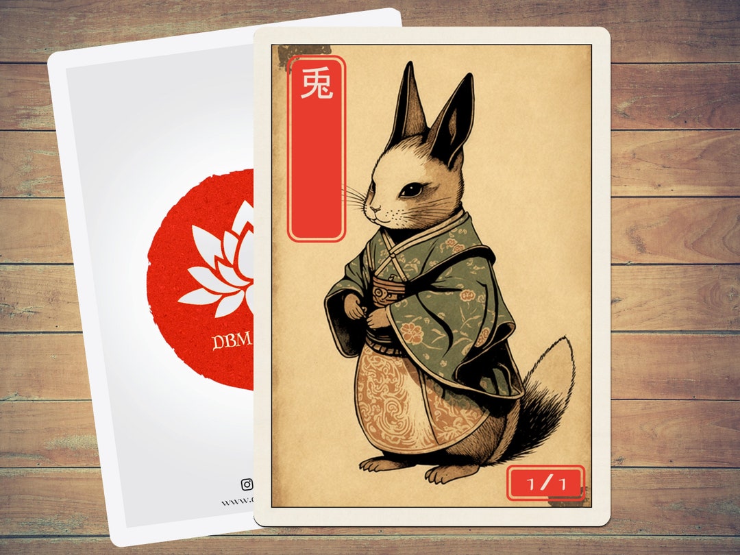 Rabbit 2.0 Japanese Style Art Token 5 Pack for Magic and Other - Etsy