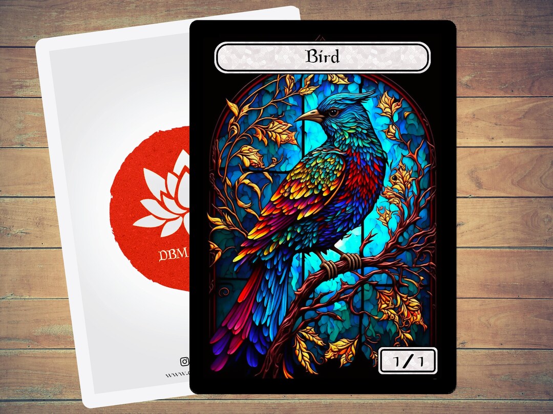 Bird Token Stained Glass Art Token 5 Pack for Magic and Other ...