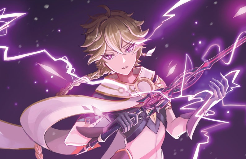 Genshin Impact Lightning Aether 11x17 Poster Print - Etsy