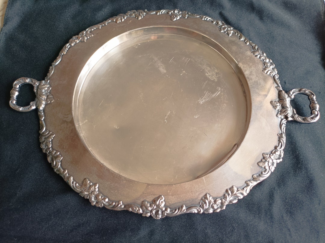 Vintage Pairpoint MFG & Co Quadruple Silver Plate Footed Round Tray - Etsy