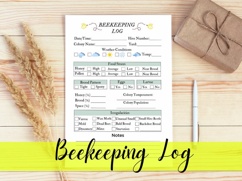 Beekeeping Log Printable, Bee Keeping Record - Etsy