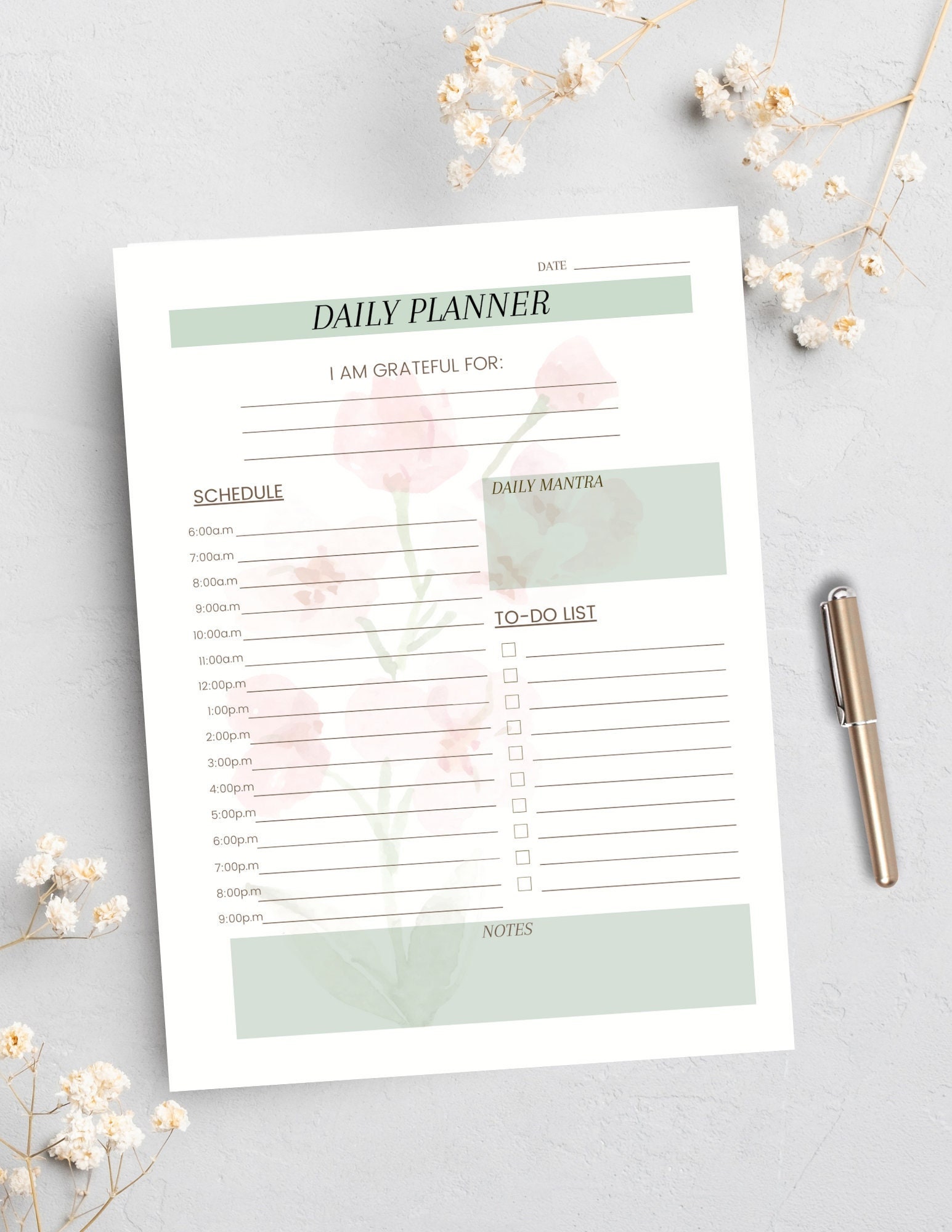 2023 Undated Daily Planner Printable - Instant Download - Etsy