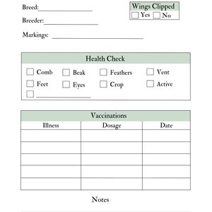 Homestead Chicken Record Keeping Printable | Chicken Health & Flock ...