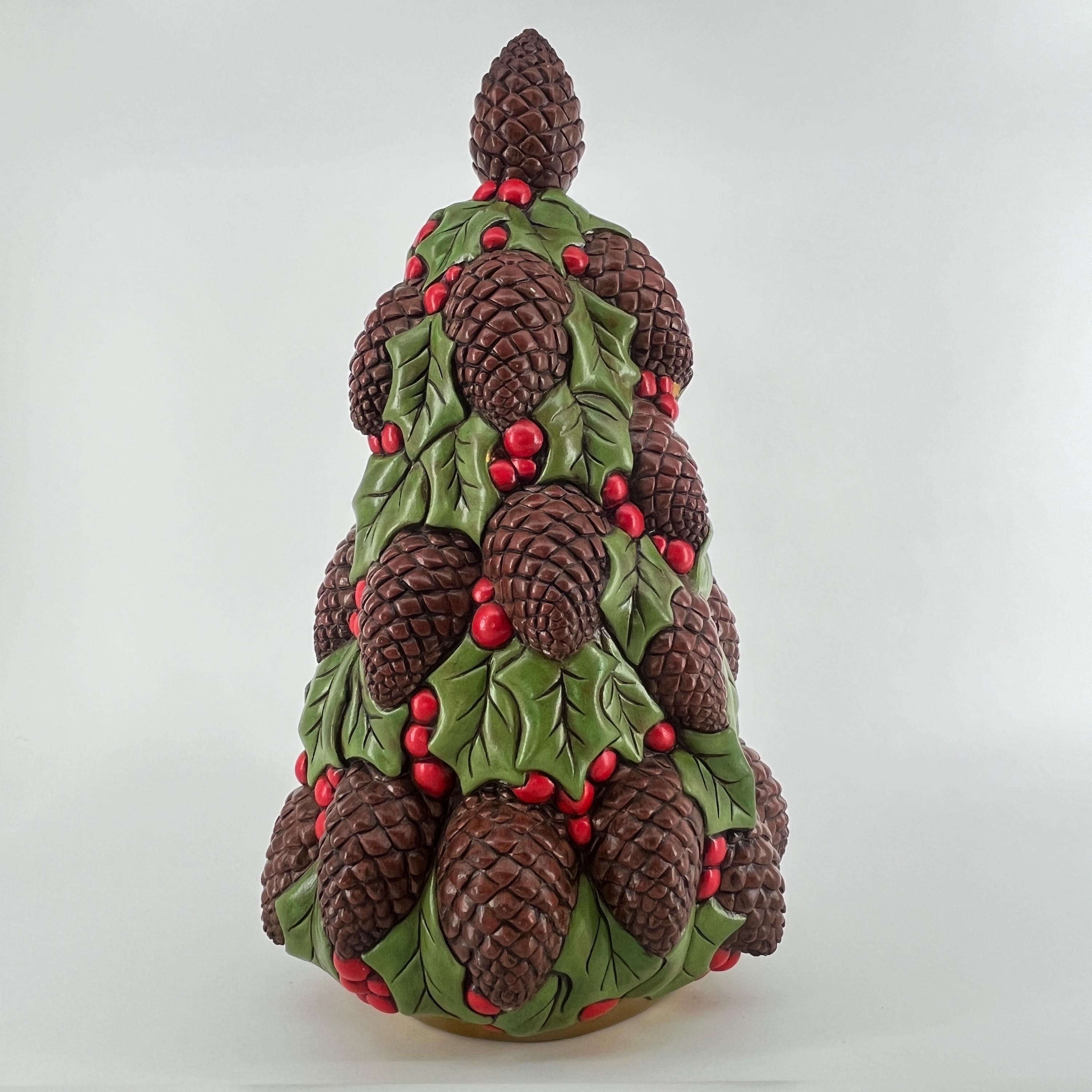 70s Jamar Mallory Studio Hand Painted Large Ceramic Pinecone Holly ...