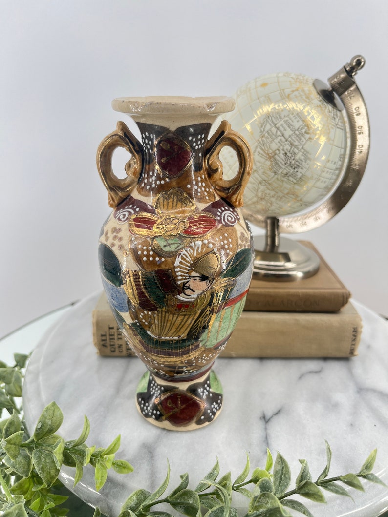 Vintage Hand Painted Japanese Satsuma Pottery Samurai Moriage - Etsy