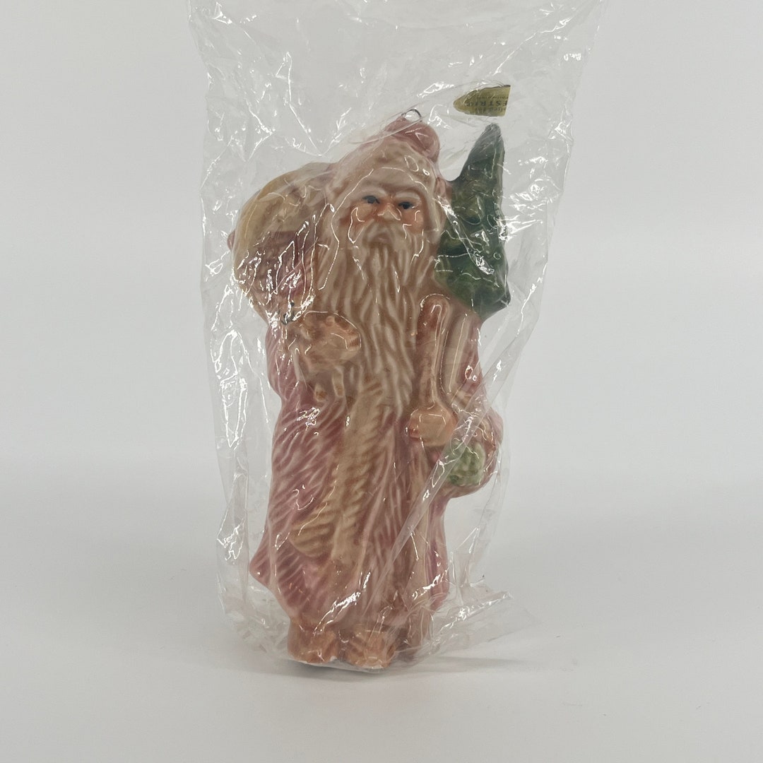 Vintage Silvestri Pastel Ceramic Santa Clause Ornament - Etsy
