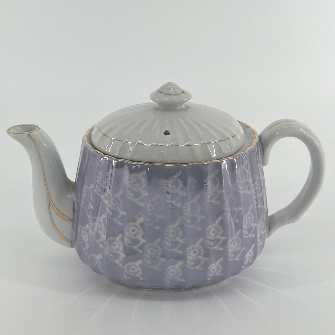 70s Japanese Lavender Lusterware Floral Teapot - Etsy
