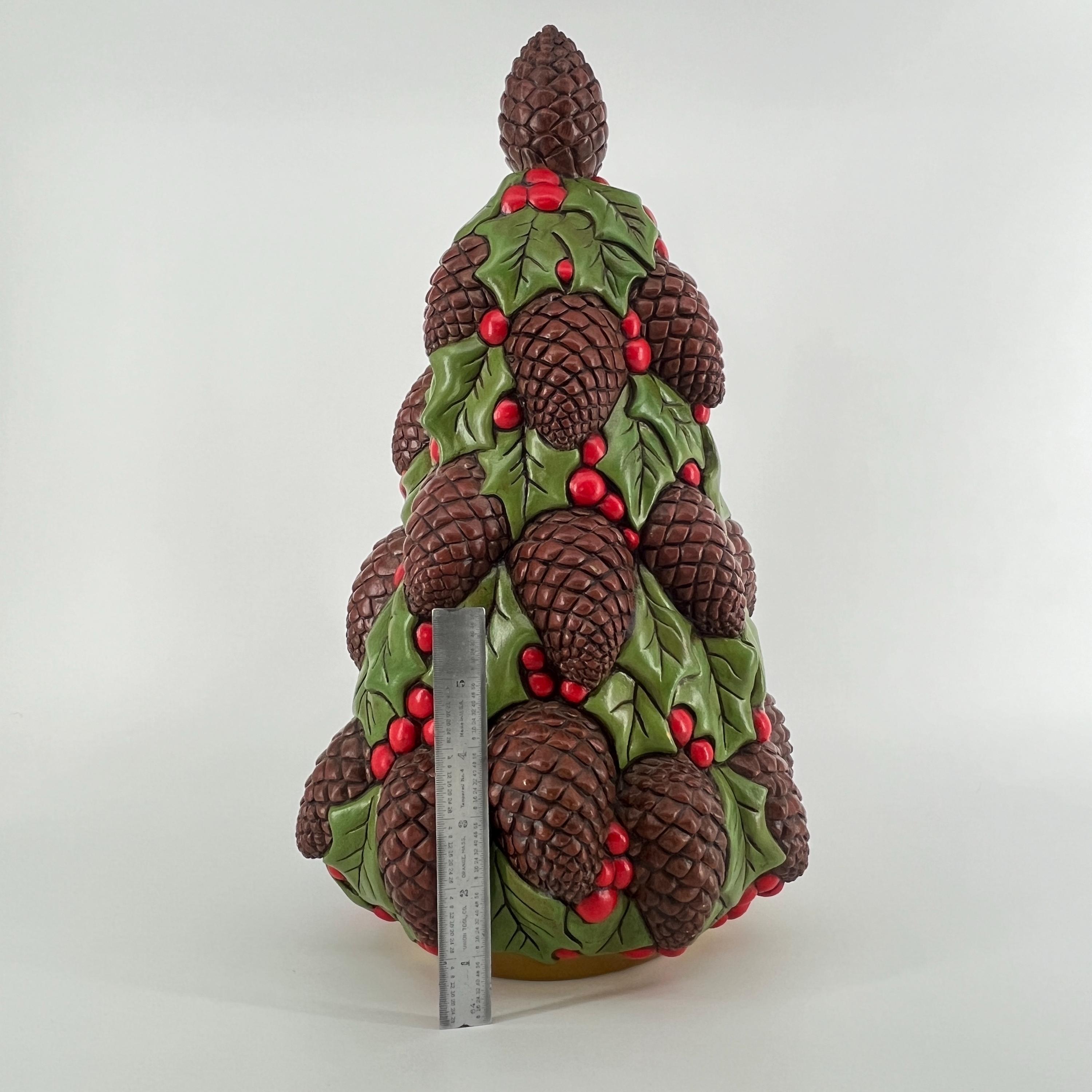 70s Jamar Mallory Studio Hand Painted Large Ceramic Pinecone Holly ...