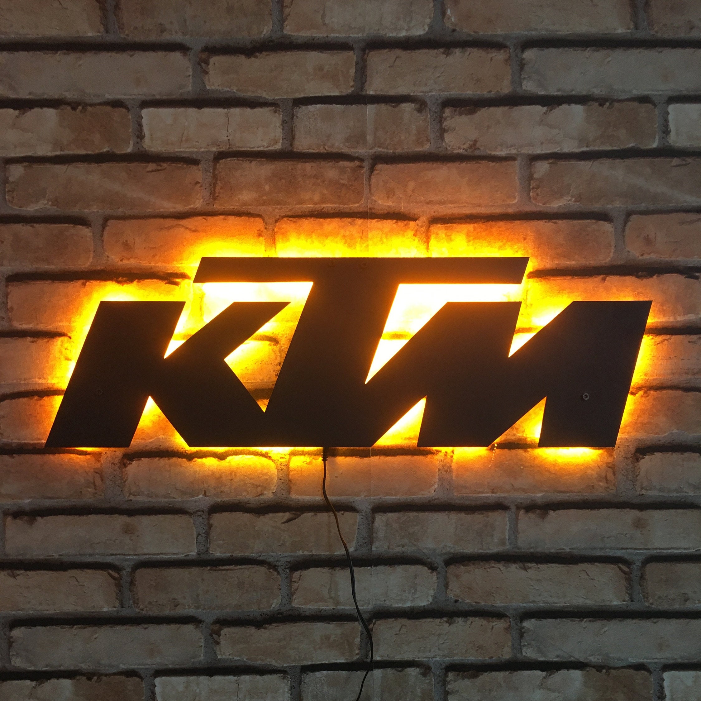 Lighted Ktm Racing Metal Wall Sign, KTM ENDURO Motocross Sign Garage ...