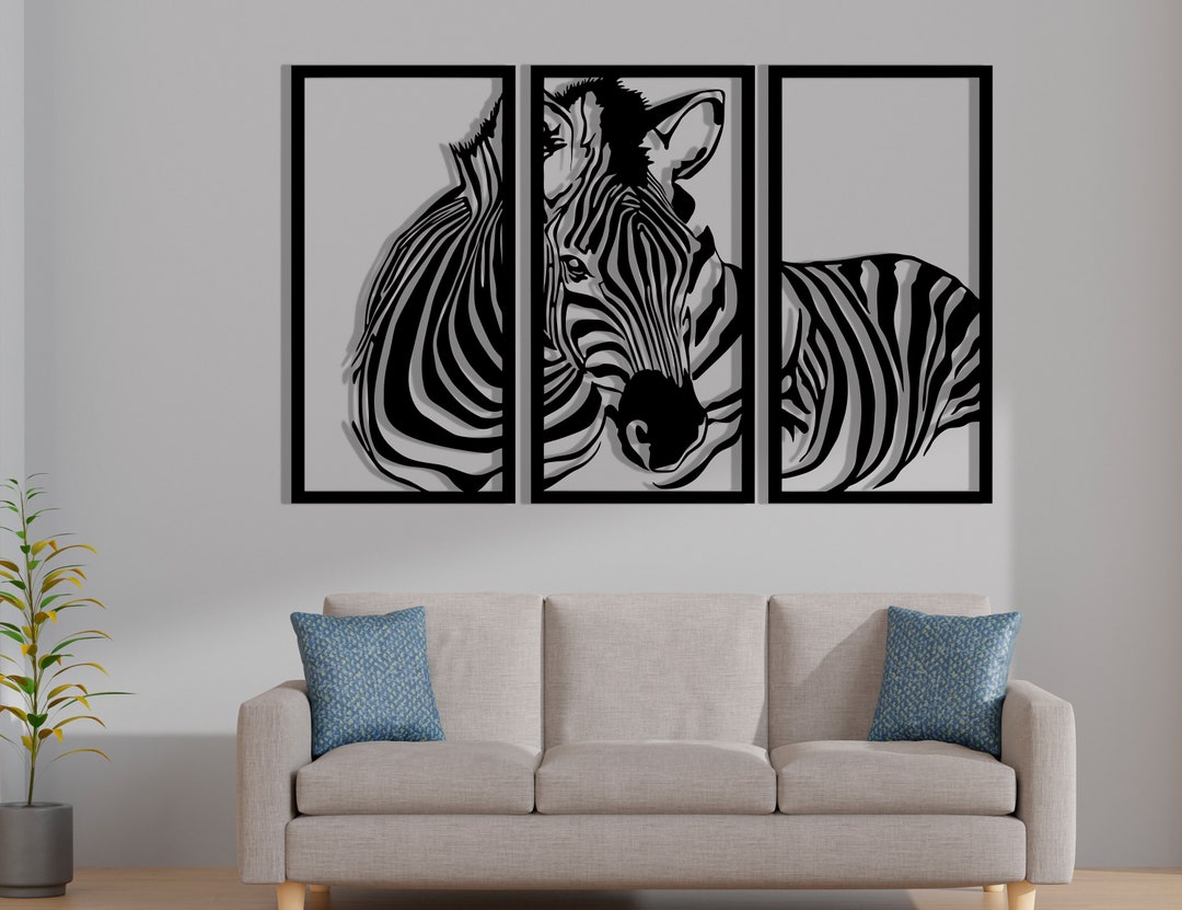 Zebra Metal Wall Art, Metal Sign,wall Hangings,zebra Panel - Etsy