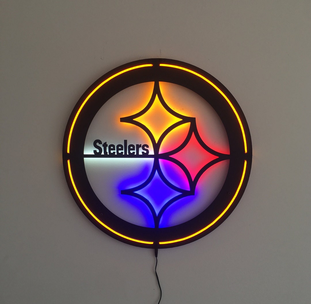 Pittsburgh Steelers Neon Led Metal Wall Sign, Steelers Mancave Decor ...