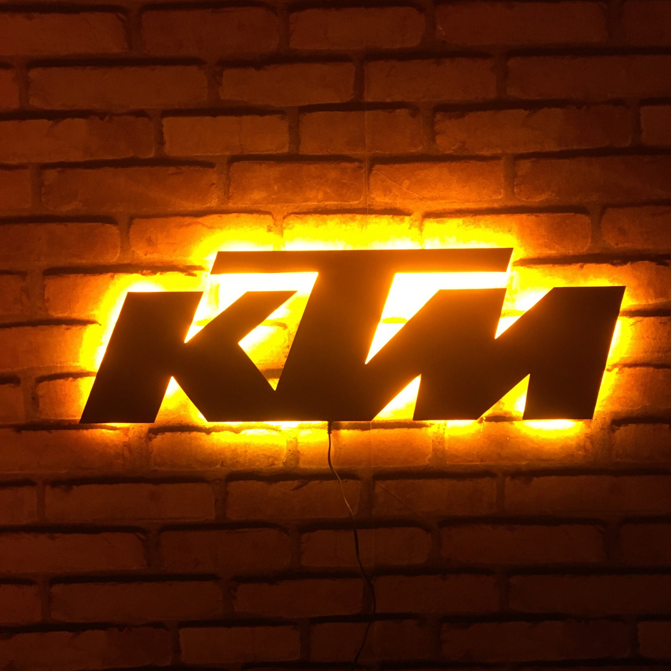 Lighted Ktm Racing Metal Wall Sign, KTM ENDURO Motocross Sign Garage ...