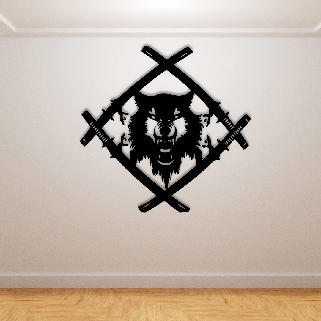 Metal Wall Art, Metal Wolf Decor, Geometric Wolf Sign, Interior ...